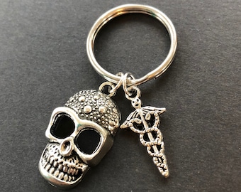 Skull keychain | Etsy