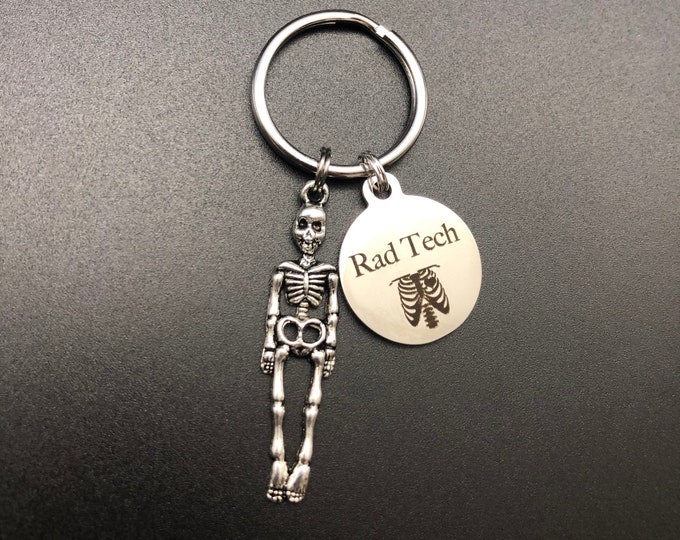 Rad Tech Keychain, Radiology, Graduation, Skeleton, Xray Tech, Caduceus ...