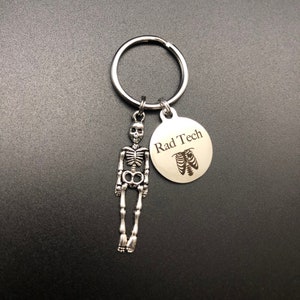 Rad Tech Keychain, Radiology, Graduation, Skeleton, Xray Tech, Caduceus ...