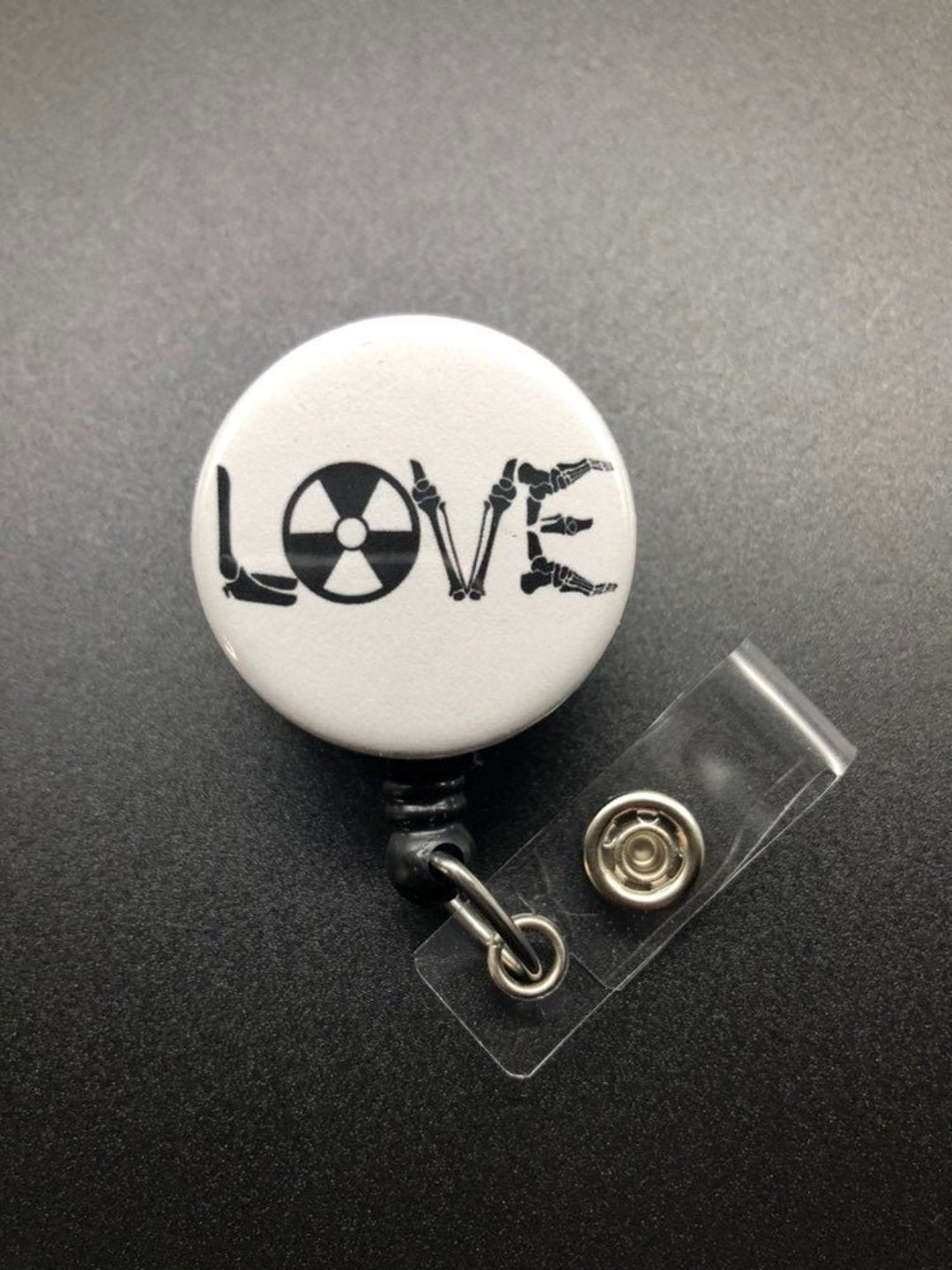 LOVE Radiology Badge Holder, Retractable ID Badge Reel, Bones ...