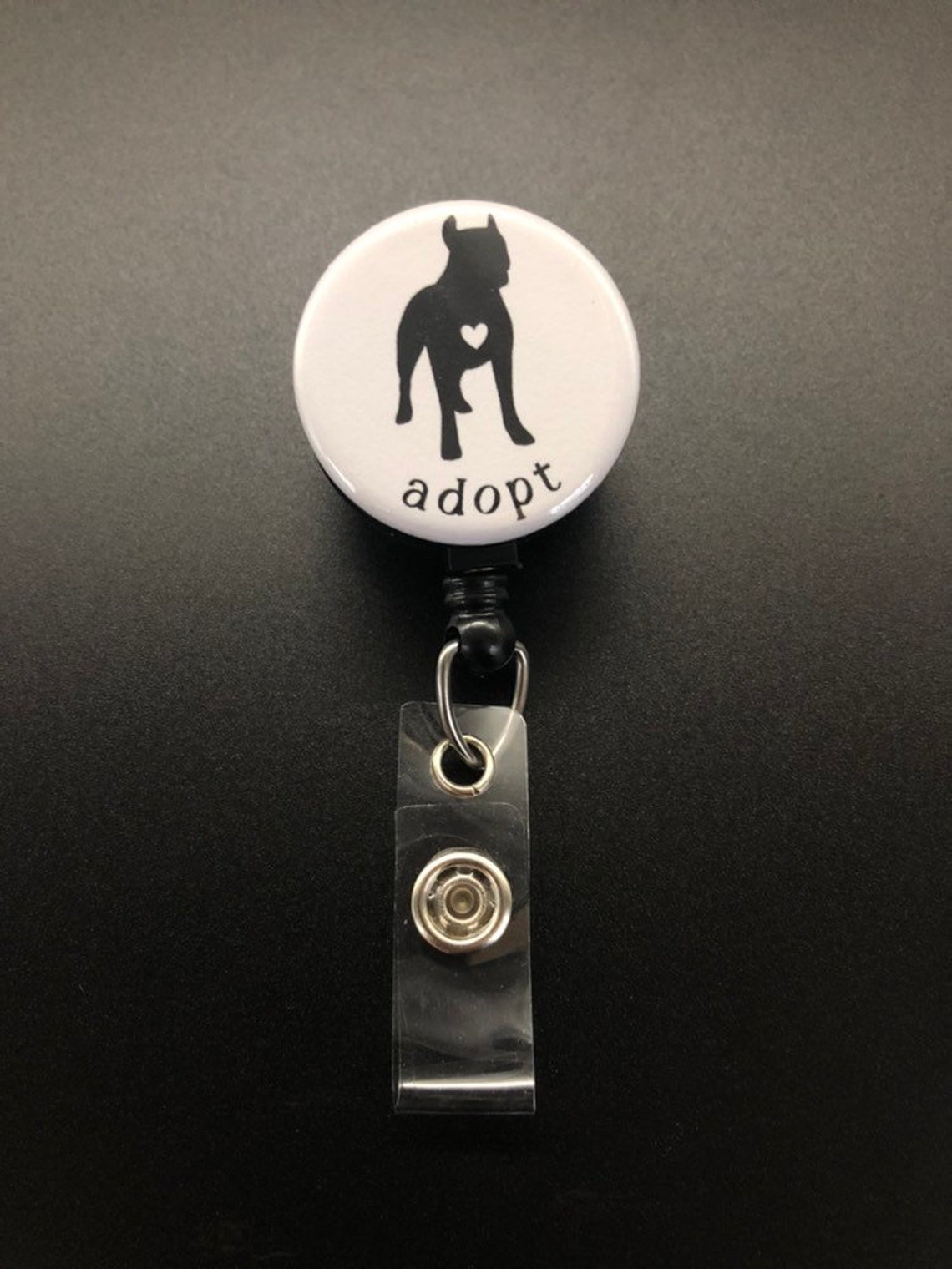 Adopt Retractable ID Badge Holder Pitbull Rescue Adopt | Etsy