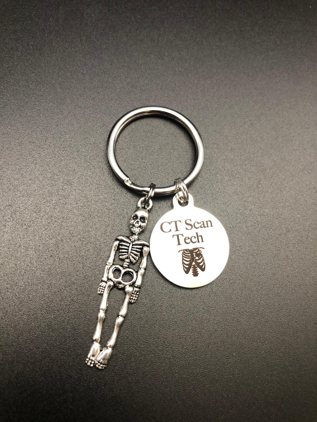 CT Scan Tech Keychain, Radiology, Graduation, Skeleton, Caduceus, Gift ...