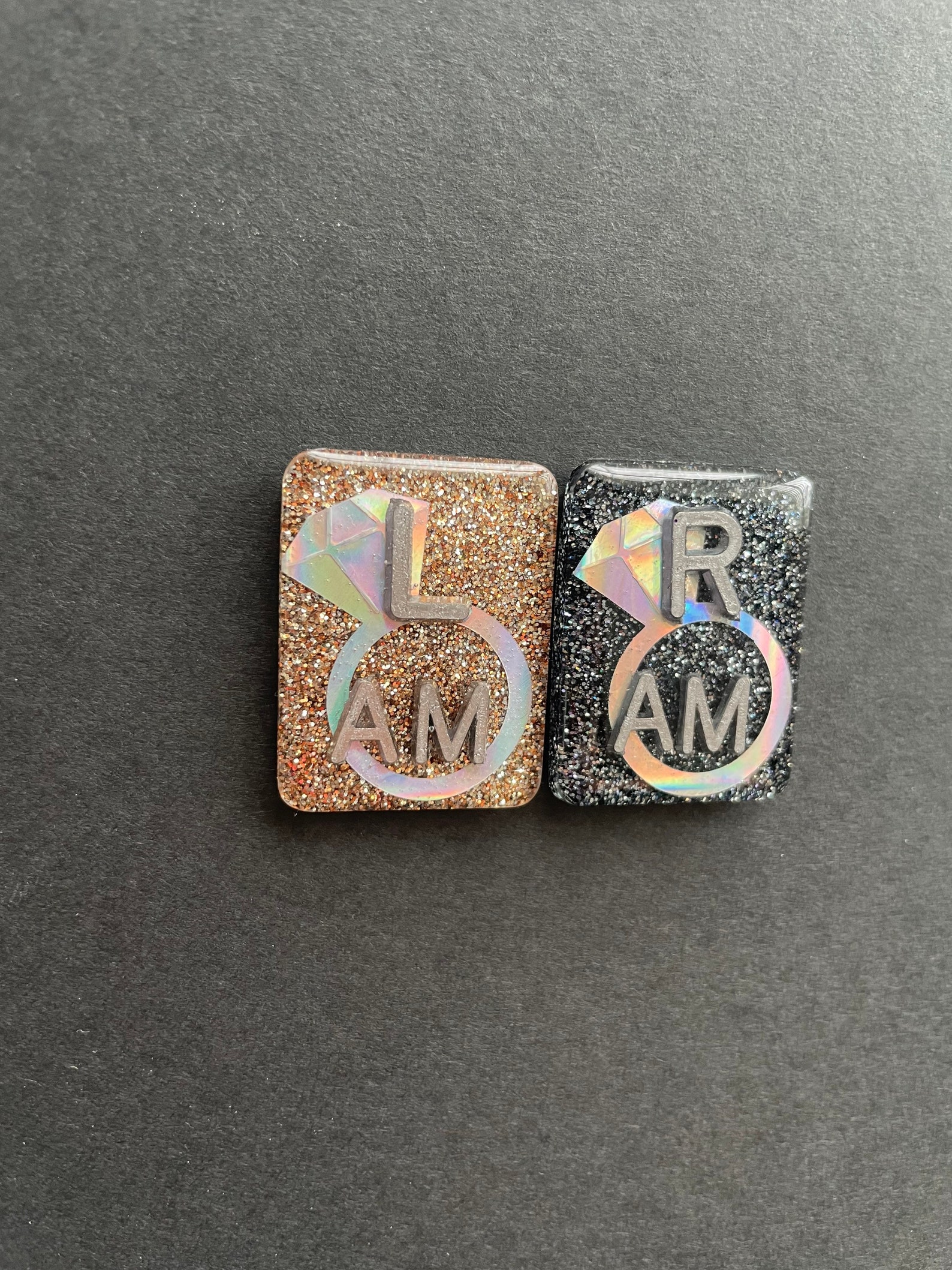 Diamond Ring Xray Markers, With 2 or 3 Initials, Rectangle, Glitter ...