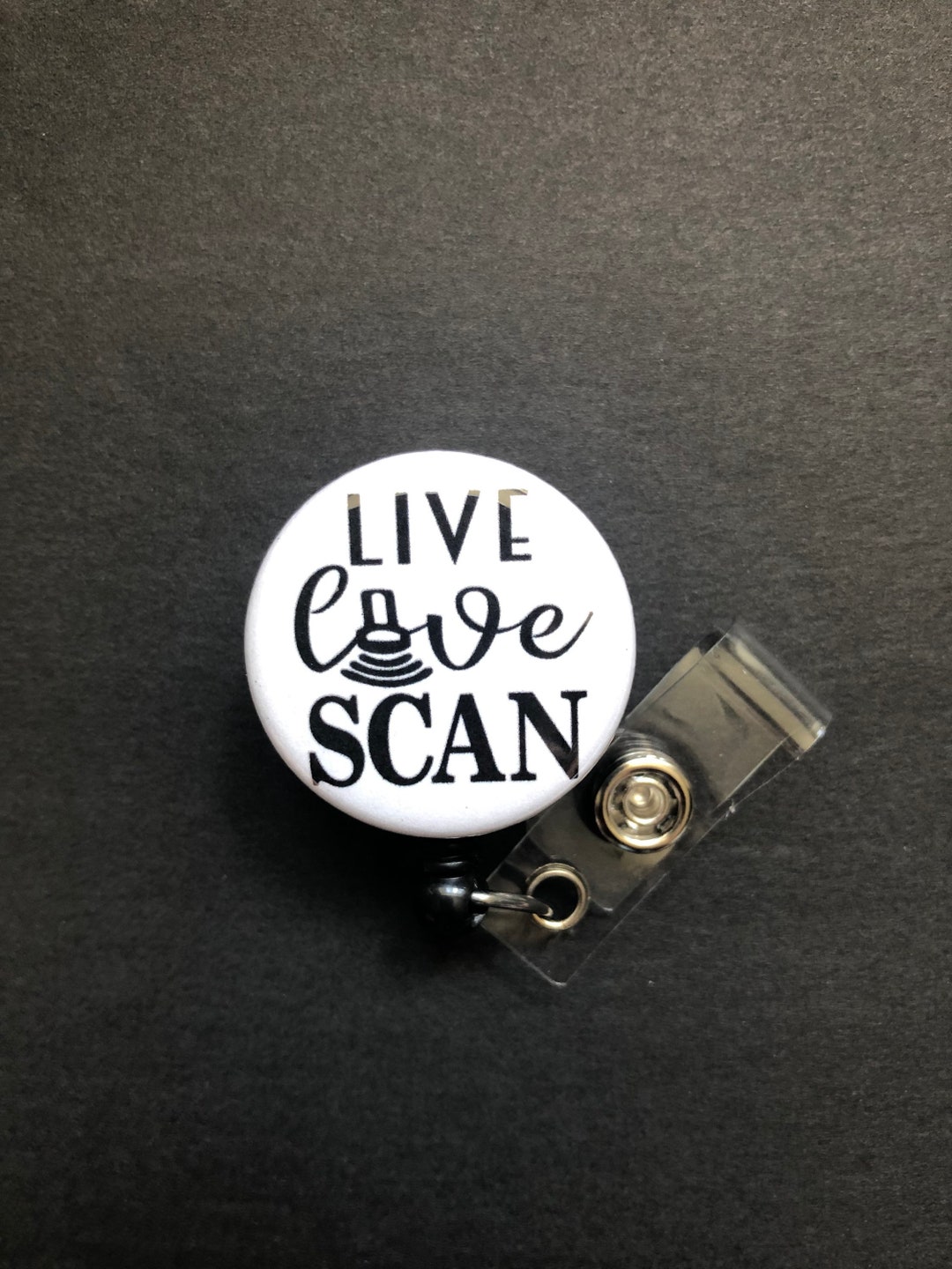 Live Love Scan Badge Holder, Retractable ID Badge Reel, Ultrasound ...