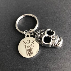 Xray Tech Gift Xray Tech Keychain Skull Radiology Graduation - Etsy