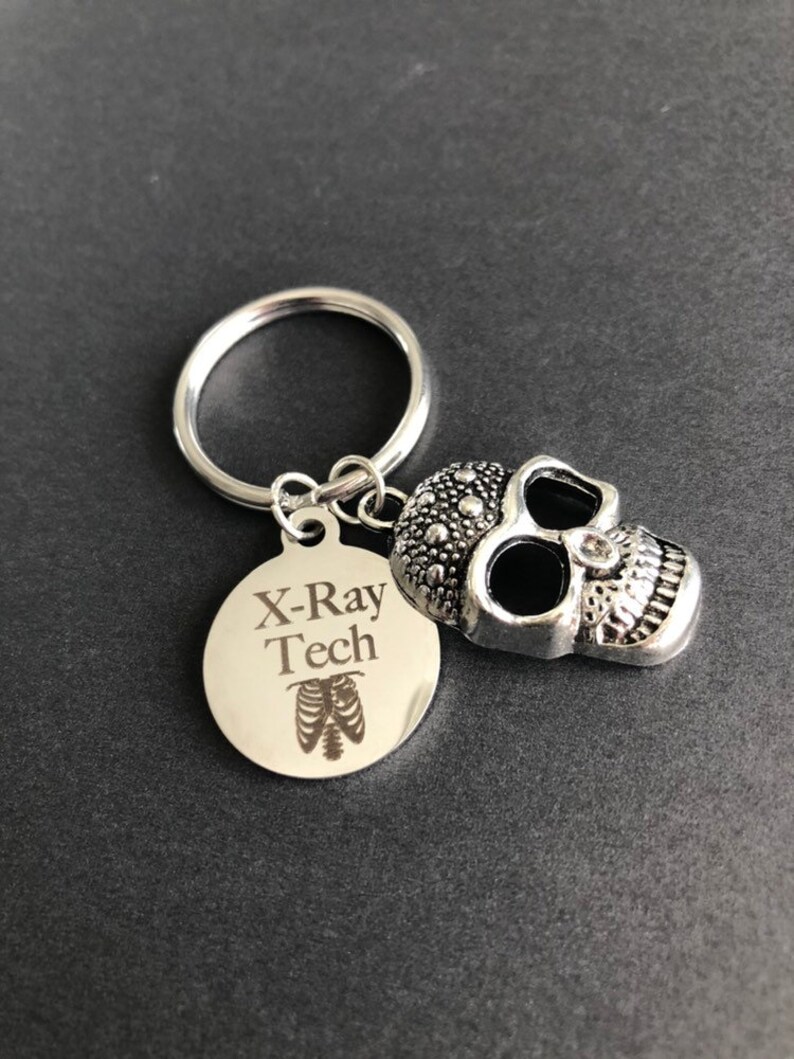 Xray Tech Gift Xray Tech Keychain Skull Radiology Graduation | Etsy