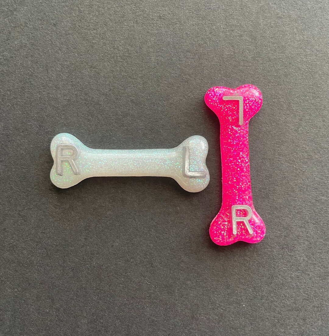 Bone Left and Right Marker, Single Marker, No Initials, Glitter - Etsy