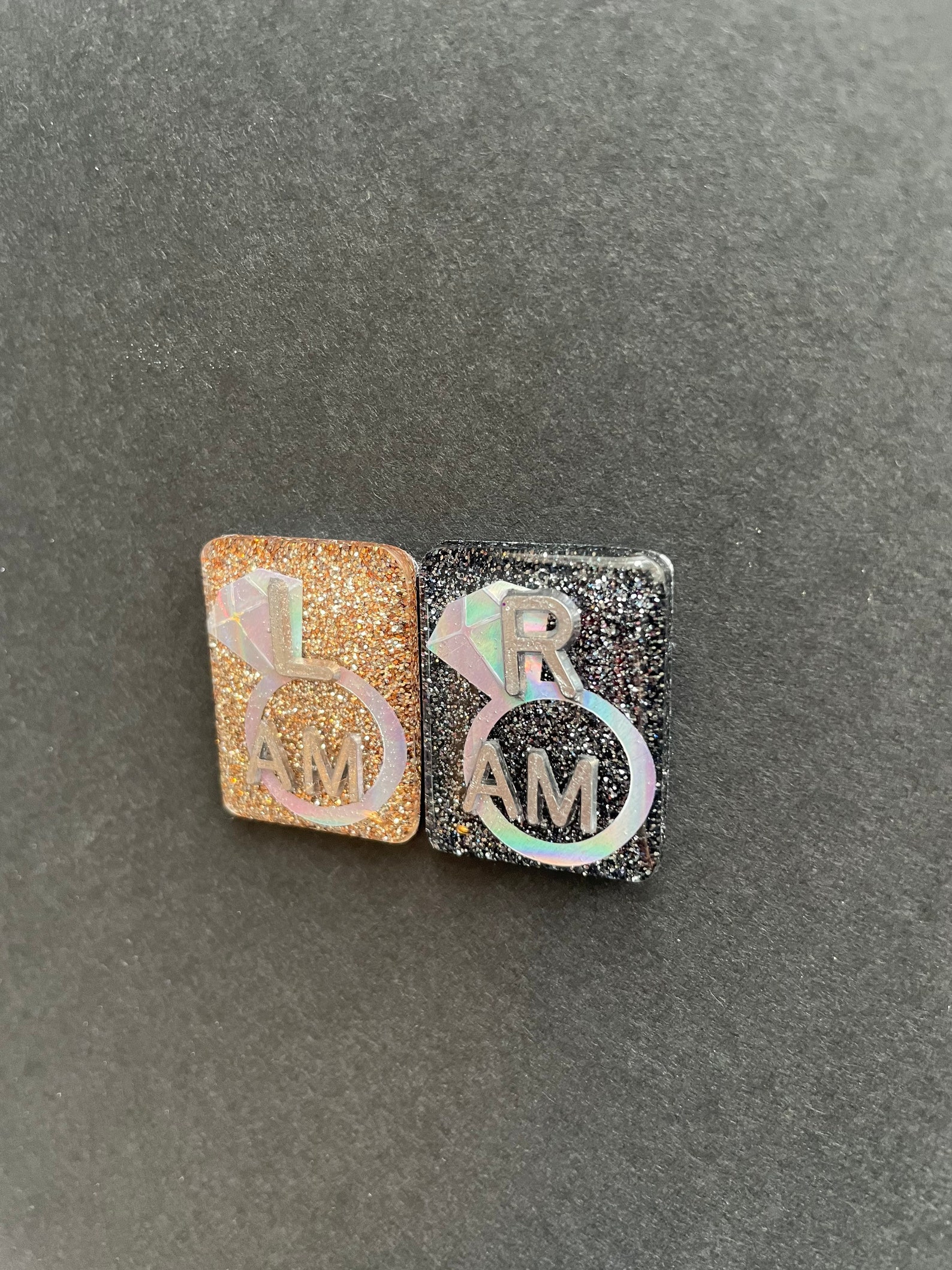 Diamond Ring Xray Markers, With 2 or 3 Initials, Rectangle, Glitter ...