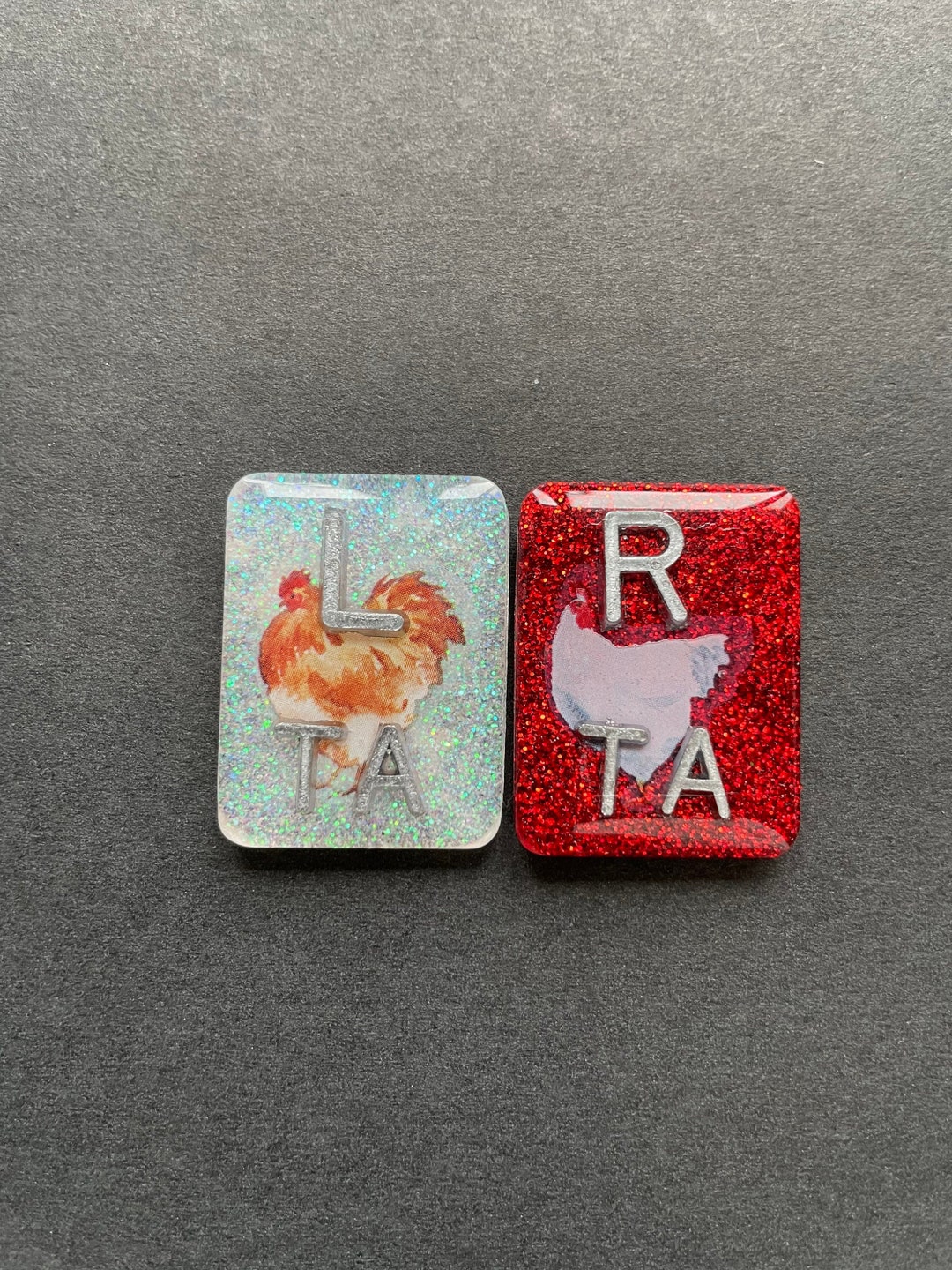 Chicken Xray Markers, Rectangle, Glitter, With 2 or 3 Initials, Brown ...