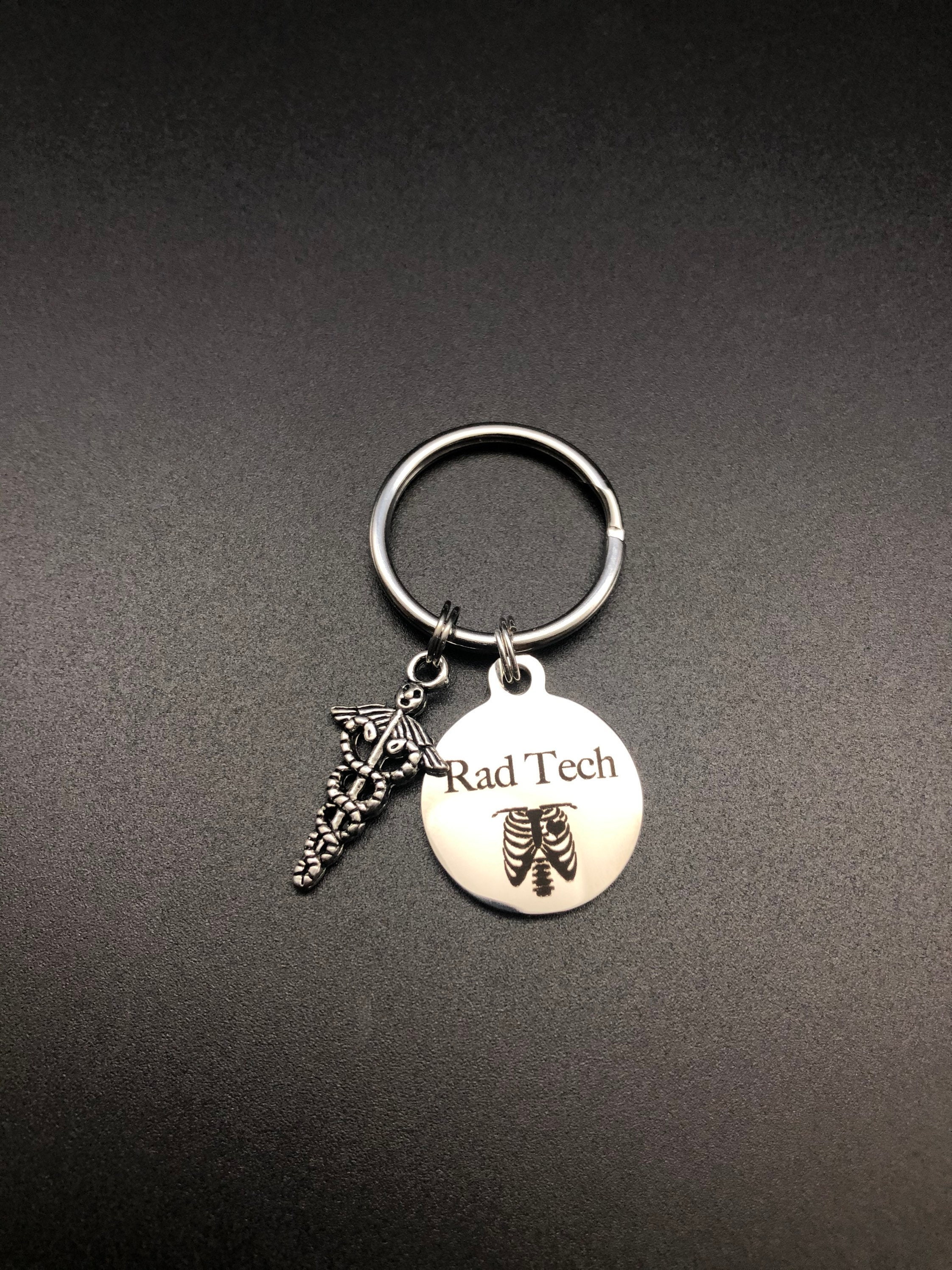 Rad Tech Keychain Radiology Graduation Medical Caduceus | Etsy