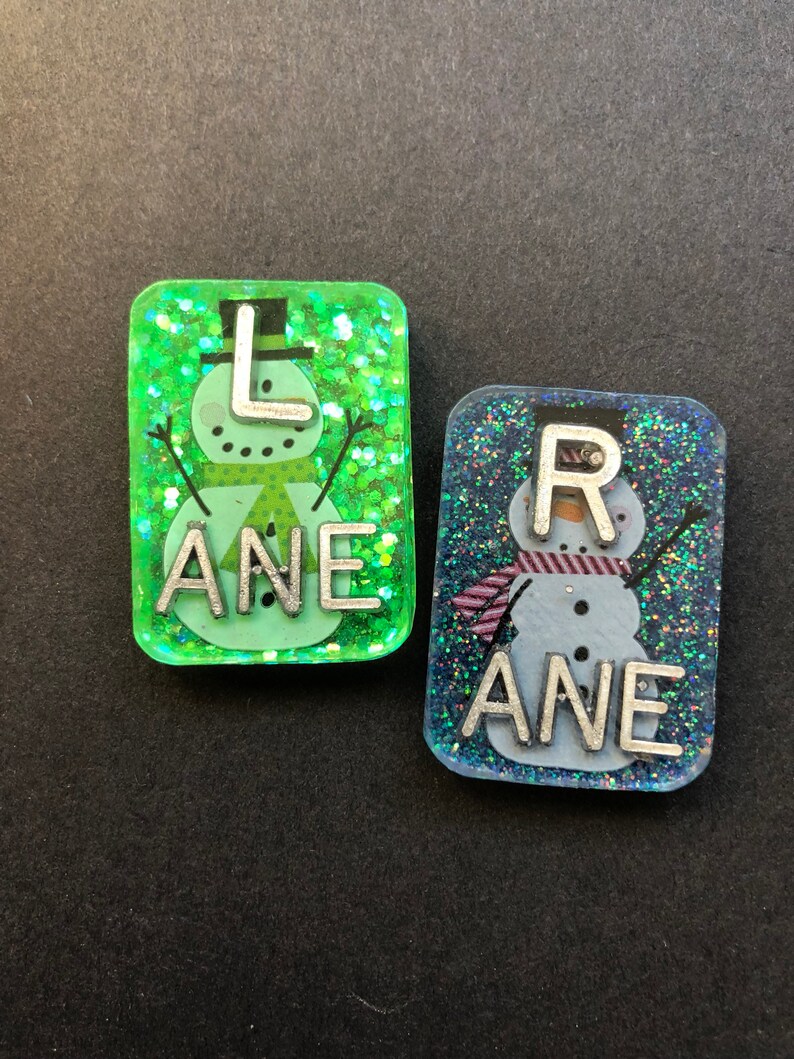 Snowman Xray Markers With 2 or 3 Initials Rectangle | Etsy