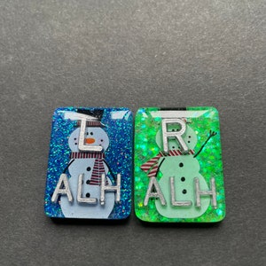Snowman Xray Markers, With 2 or 3 Initials, Rectangle, Glitter, Winter ...