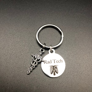 Rad Tech Keychain, Radiology, Graduation, Medical Caduceus, Xray Tech ...