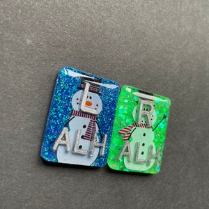 Snowman Xray Markers, With 2 or 3 Initials, Rectangle, Glitter, Winter ...