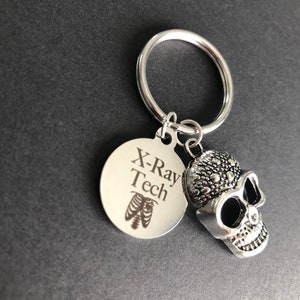 Xray Tech Gift Xray Tech Keychain Skull Radiology Graduation - Etsy