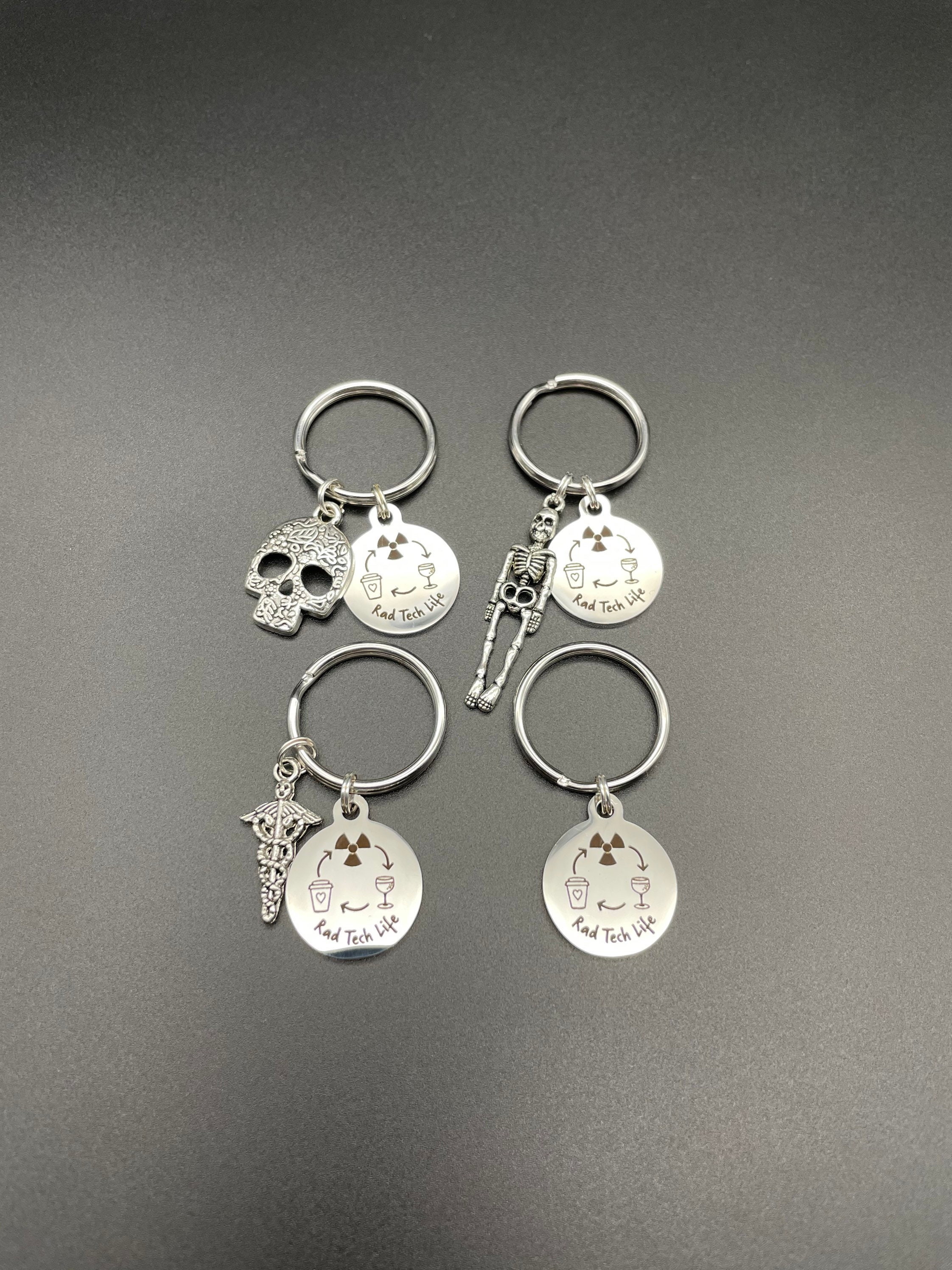 Rad Tech Life Keychain, Radiology, Graduation, Skeleton, Xray Tech ...
