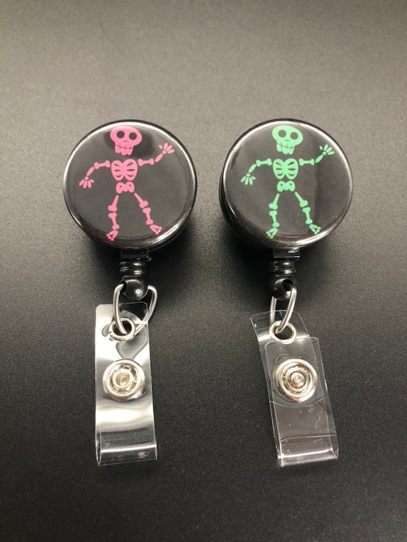 Skeleton Xray Retractable ID Badge Reel Holder | Etsy