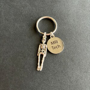 MRI Tech Keychain, Radiology, Graduation, Skeleton, Caduceus, Gift, Rad ...