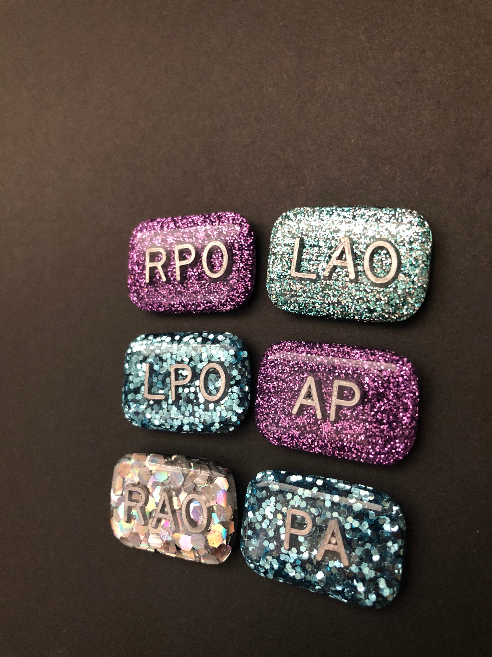 Rao Rpo Lao Lpo, Ap, Pa, Positional Xray Markers, Rectangle, Glitter, X ...