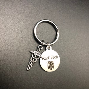 Rad Tech Keychain, Radiology, Graduation, Medical Caduceus, Xray Tech ...