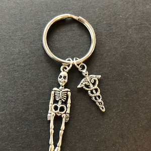 Xray Tech Gift Skeleton Keychain Caduceus Medical Symbol Skull Anatomy ...