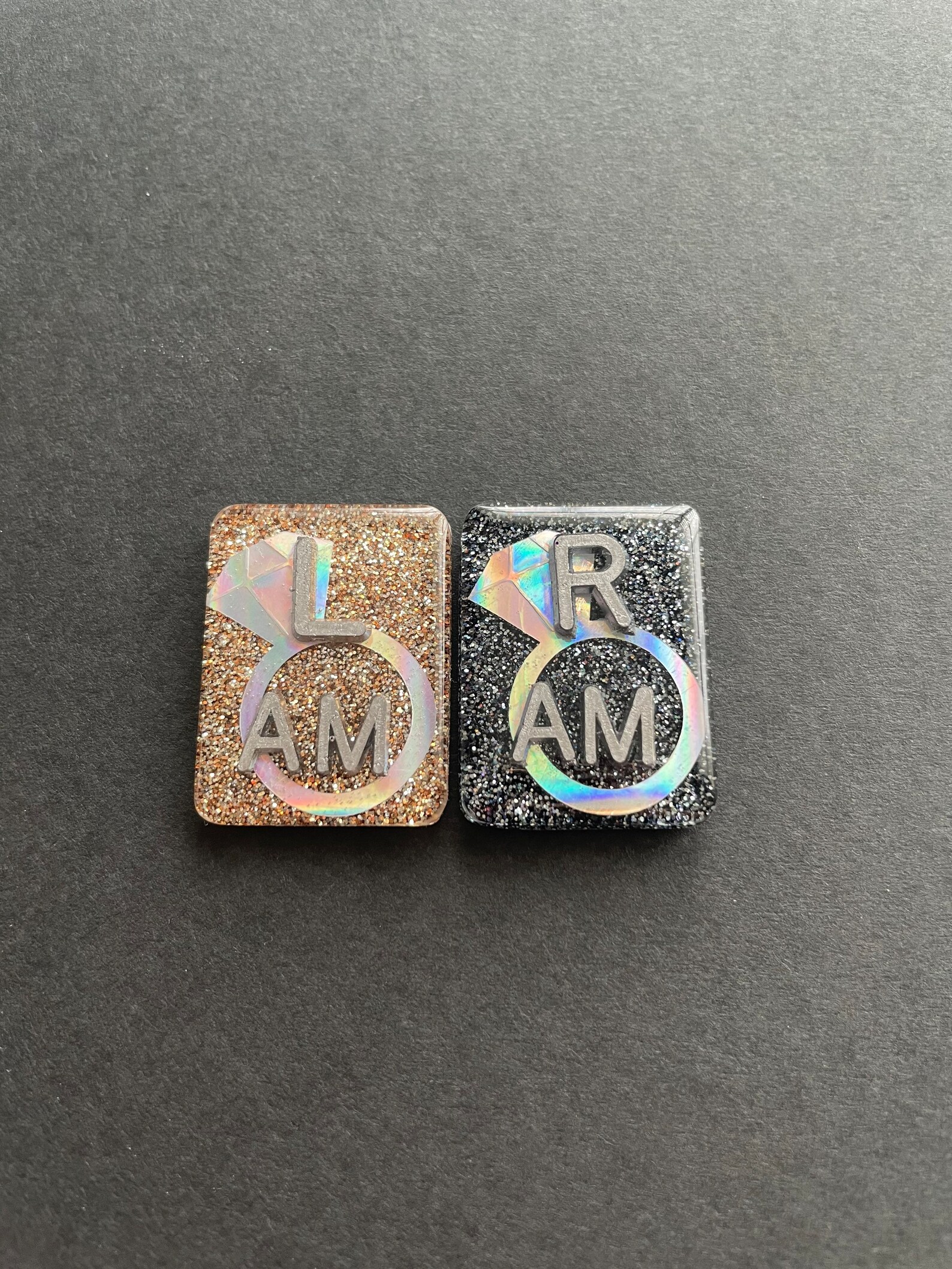 Diamond Ring Xray Markers, With 2 or 3 Initials, Rectangle, Glitter ...