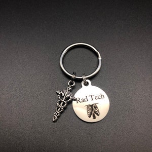Rad Tech Keychain, Radiology, Graduation, Medical Caduceus, Xray Tech ...