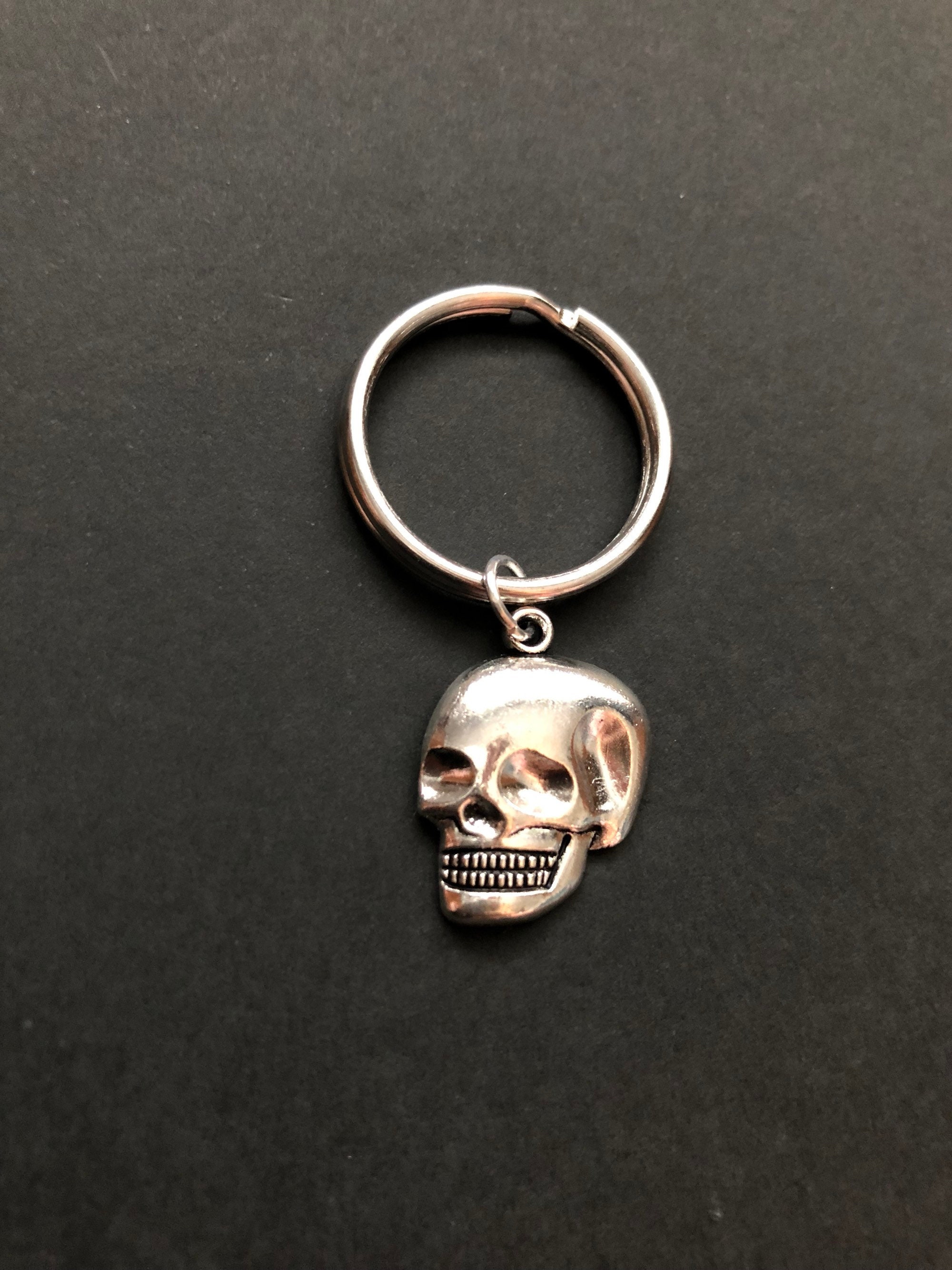 Skull Keychain, Oblique Skull and Caduceus, Rad Tech Week Gift, Medical ...