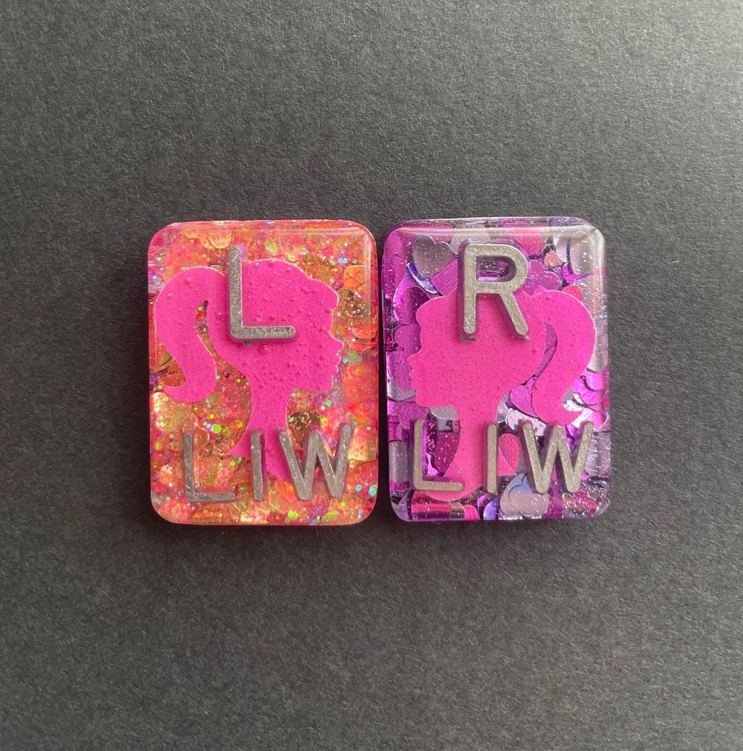 Barbie Xray Markers, With 2 or 3 Initials, Large Rectangle, Glitter ...