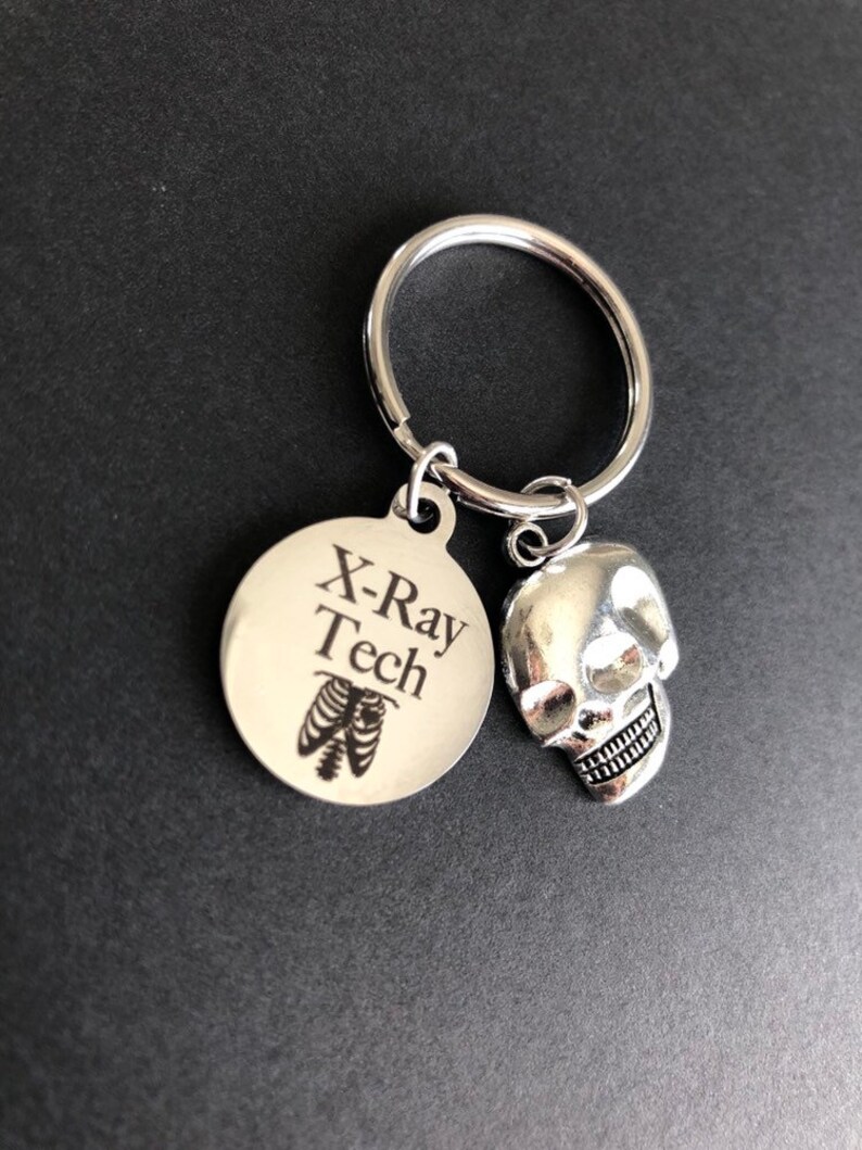 Xray Tech Gift Xray Tech Keychain Skull Radiology Graduation | Etsy