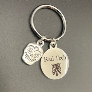 Rad Tech Keychain, Radiology, Graduation, Sugar Skull, Xray Tech ...