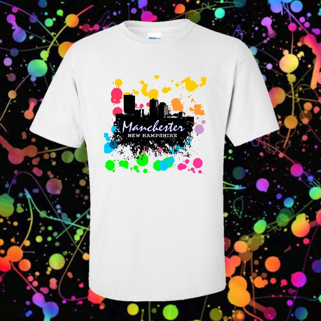 Manchester NH Shirt - Graffiti Paint Splatter - Etsy