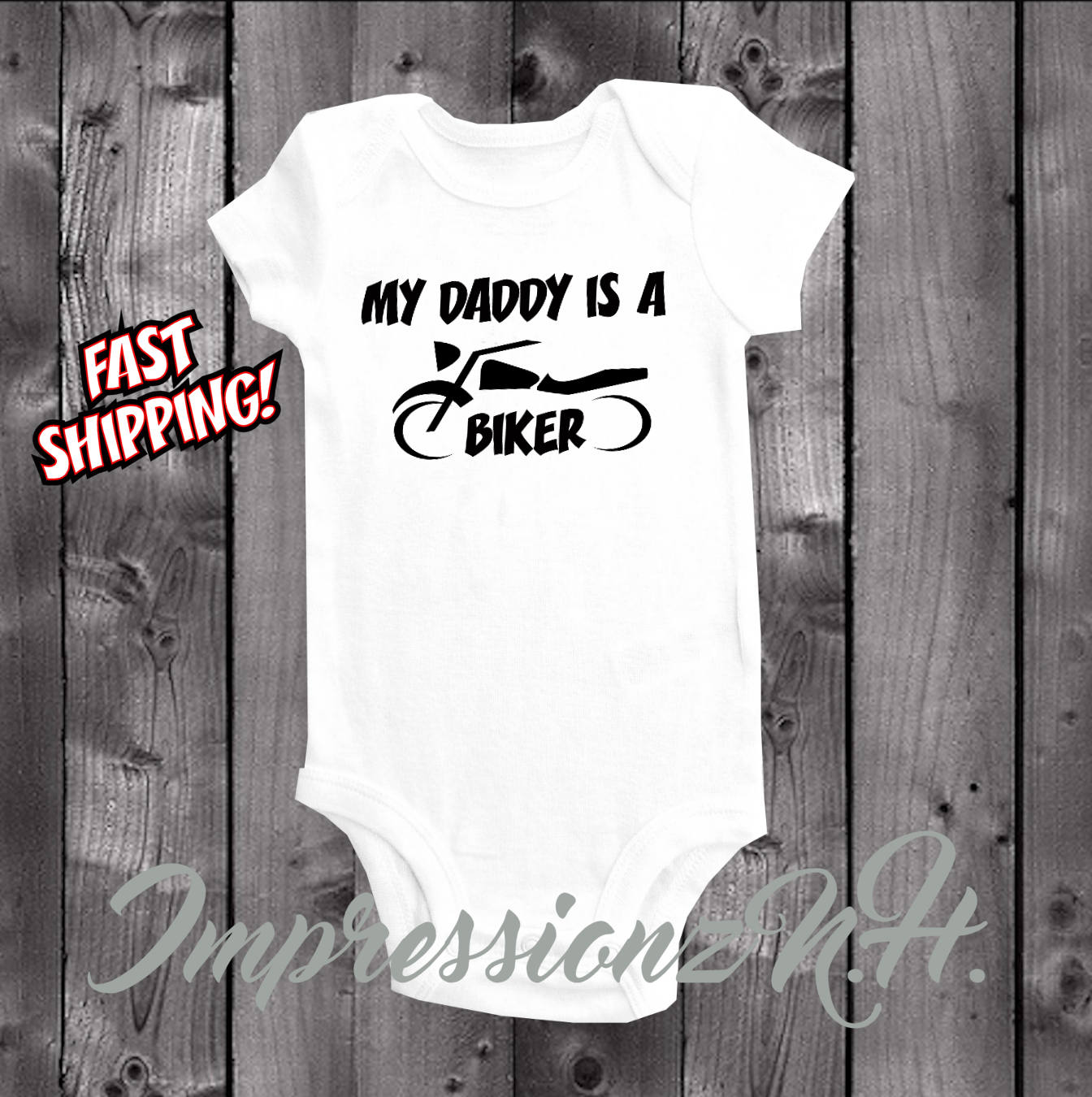 Biker Daddy - Motorcycle Baby, Baby Bodysuit, Biker Onesie, One-piece ...