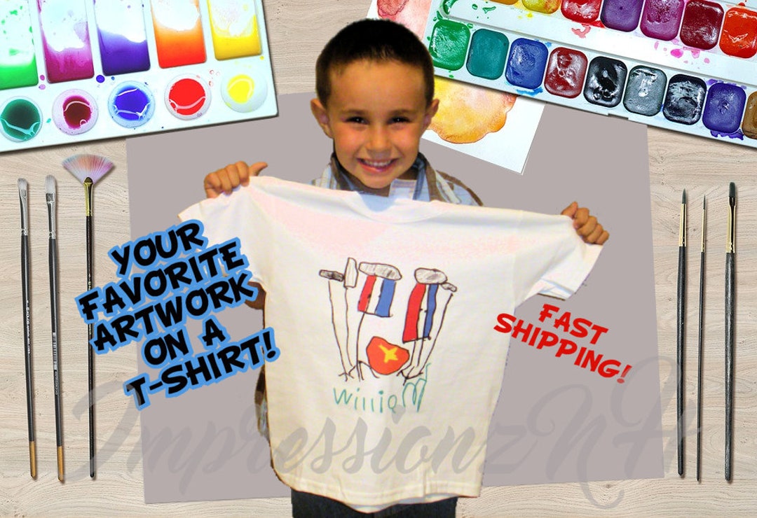 Your Artwork on a T-shirt, Artist Gift, Personalized Tshirt, Drawing ...