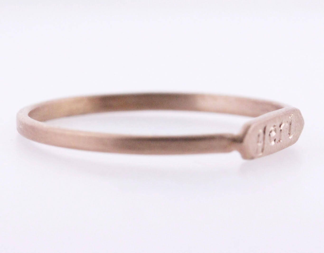 Personalized Rose Gold Signet Ring - Etsy