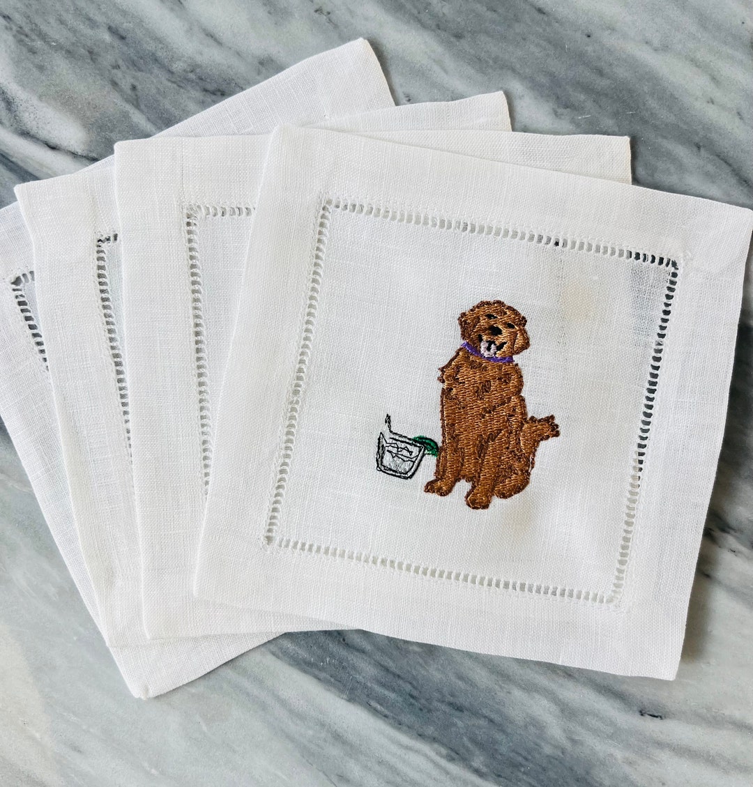 The Tipsy Dog - Golden Retriever Cocktail Napkin Set - Etsy