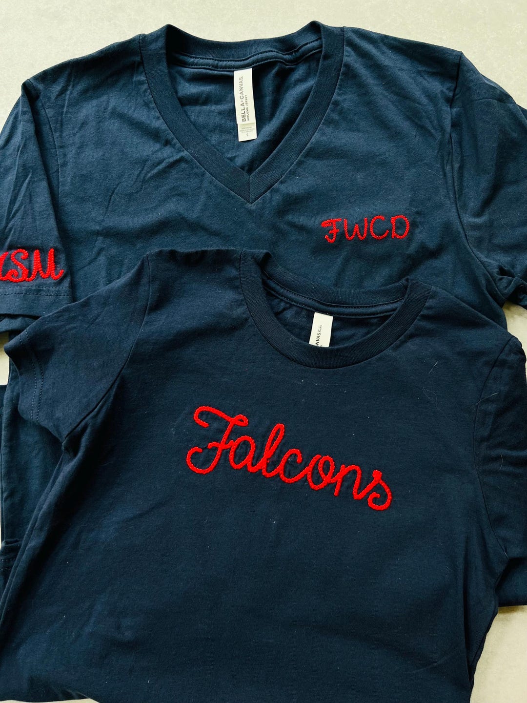 FWCD School Spirit Chain Stitch Embroidered Tees - Etsy