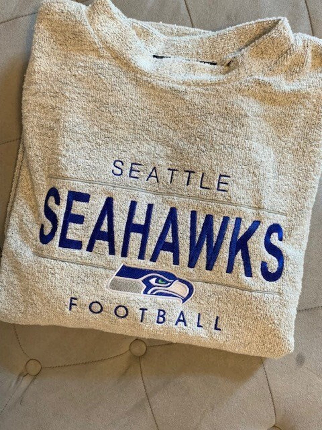 Football Team Inspired Embroidered Woolly Threads Pullover - Etsy