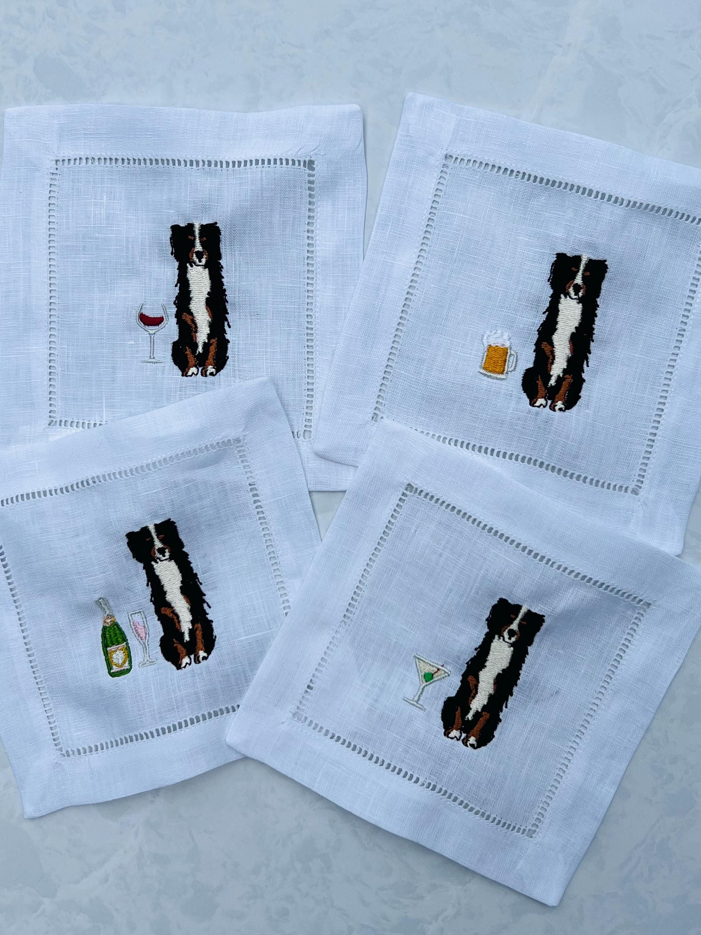 The Tipsy Dog - Bernese Mountain Dog Cocktail Napkins - Etsy