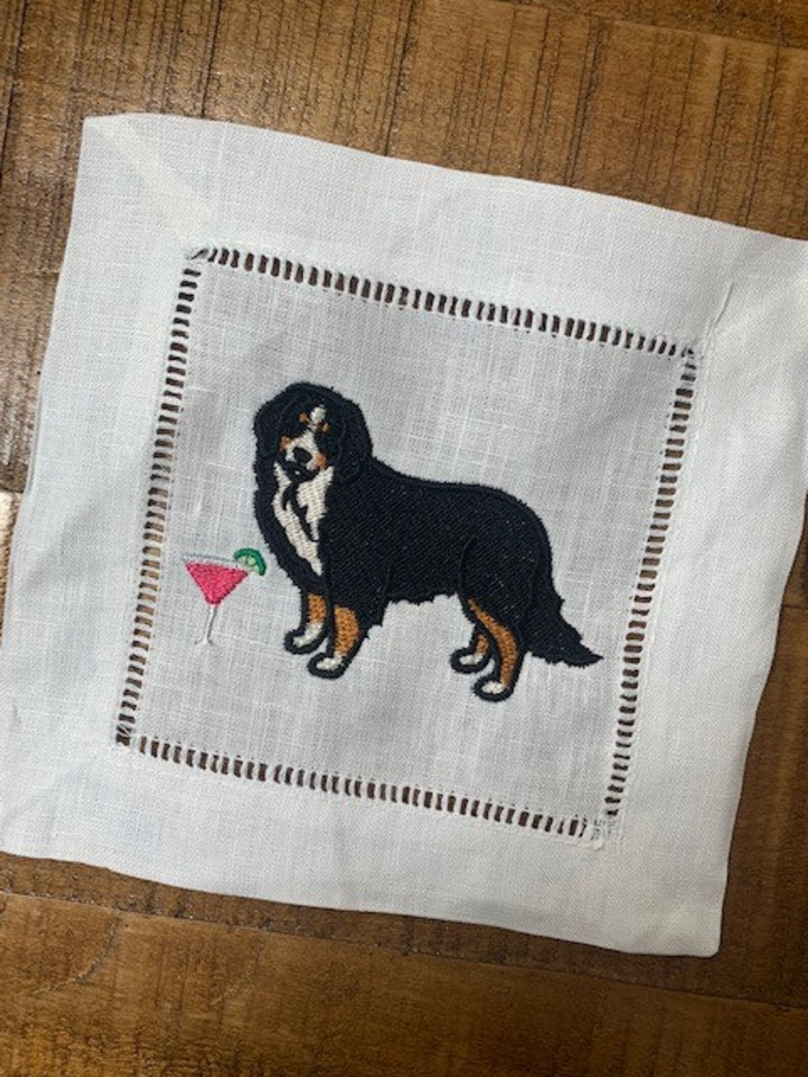 The Tipsy Dog - Bernese Mountain Dog Cocktail Napkins - Etsy