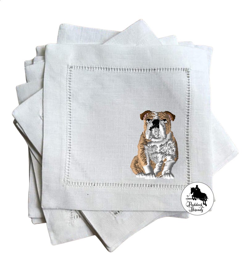 The Tipsy Dog - English Bull Dog Cocktail Napkins - Etsy