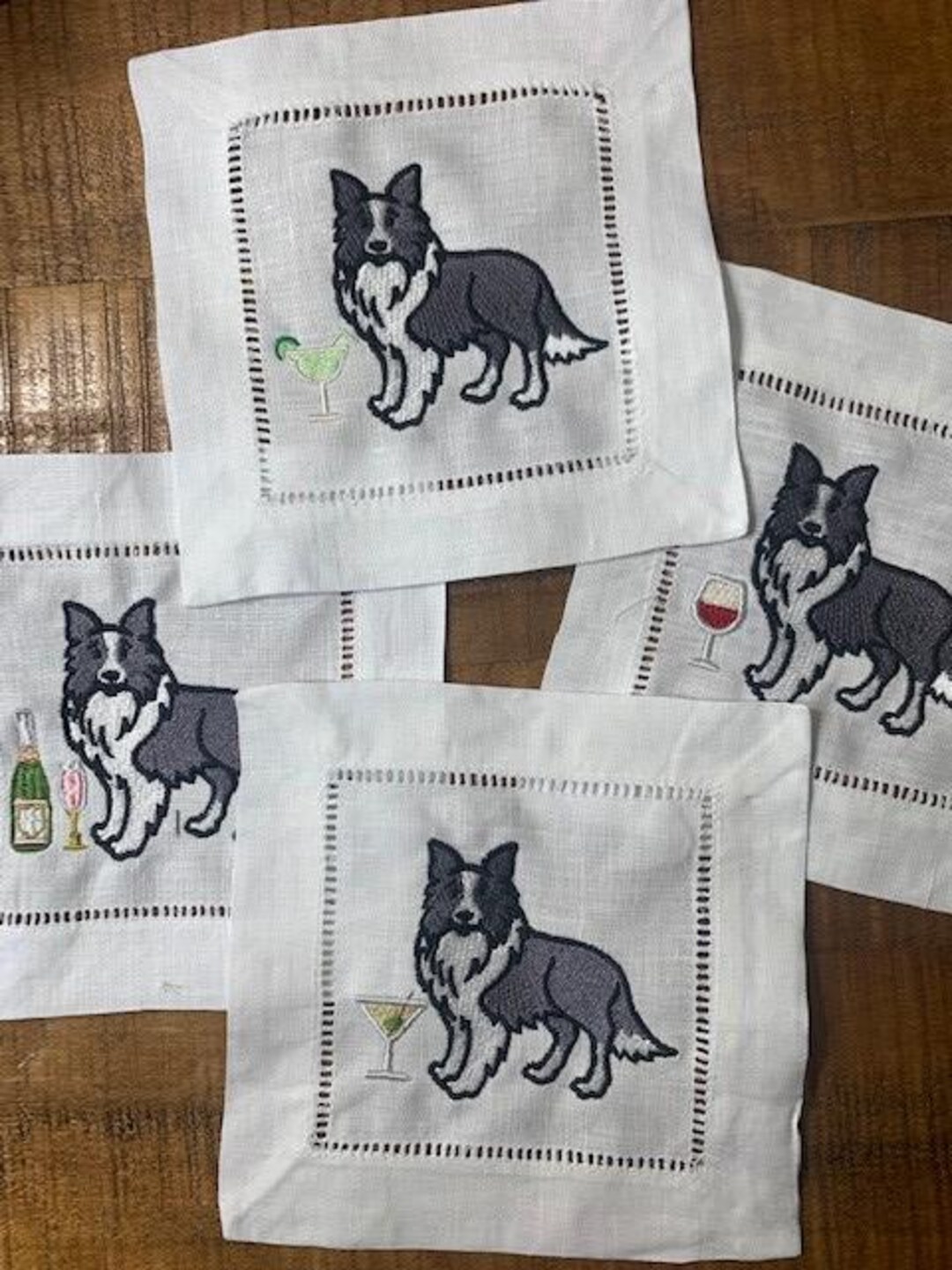 The Tipsy Dog - Border Collie Cocktail Napkins - Etsy