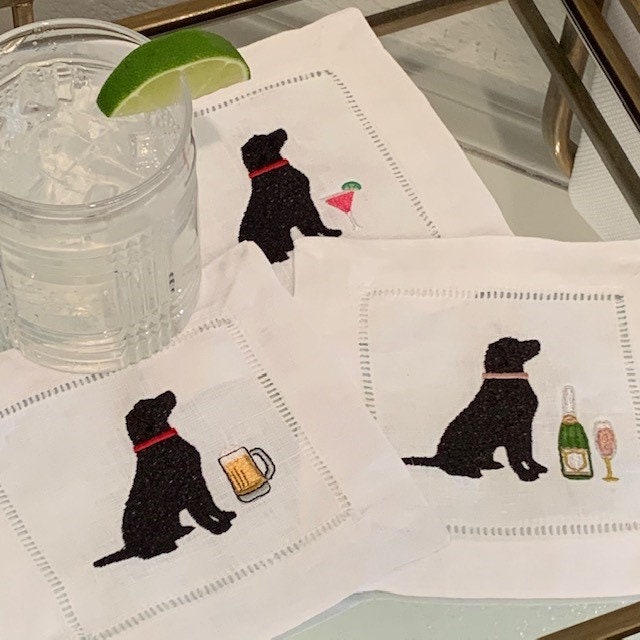 The Tipsy Dog - Labrador Retriever Cocktail Napkins - Etsy