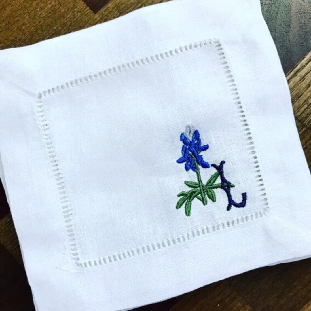 Texas Bluebonnet Monogram Cocktail Napkins - Etsy