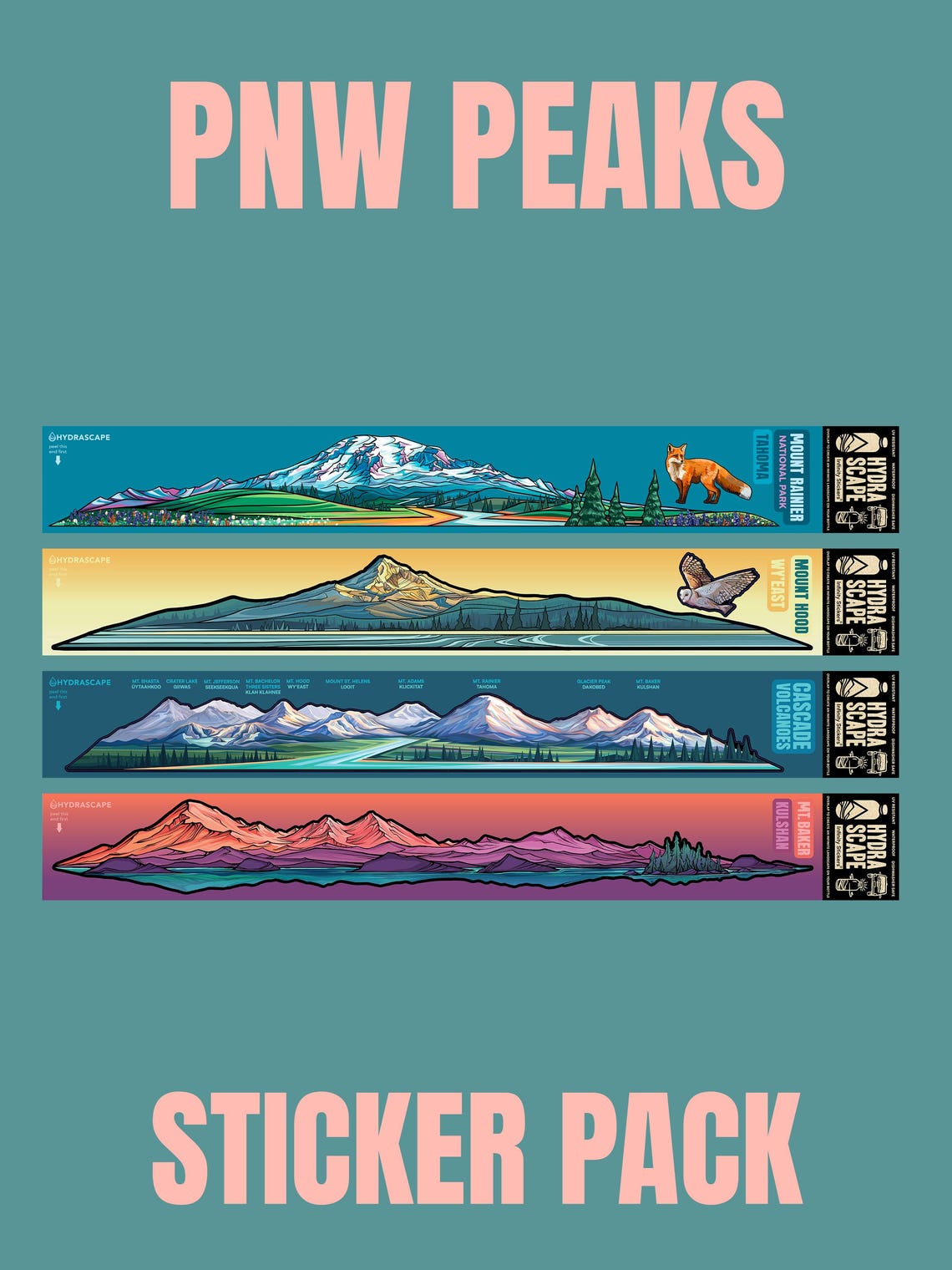PNW Peaks Sticker Pack - Etsy