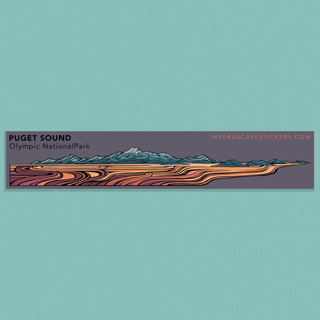 Puget Sound & Olympics Miniscape Sticker - Etsy