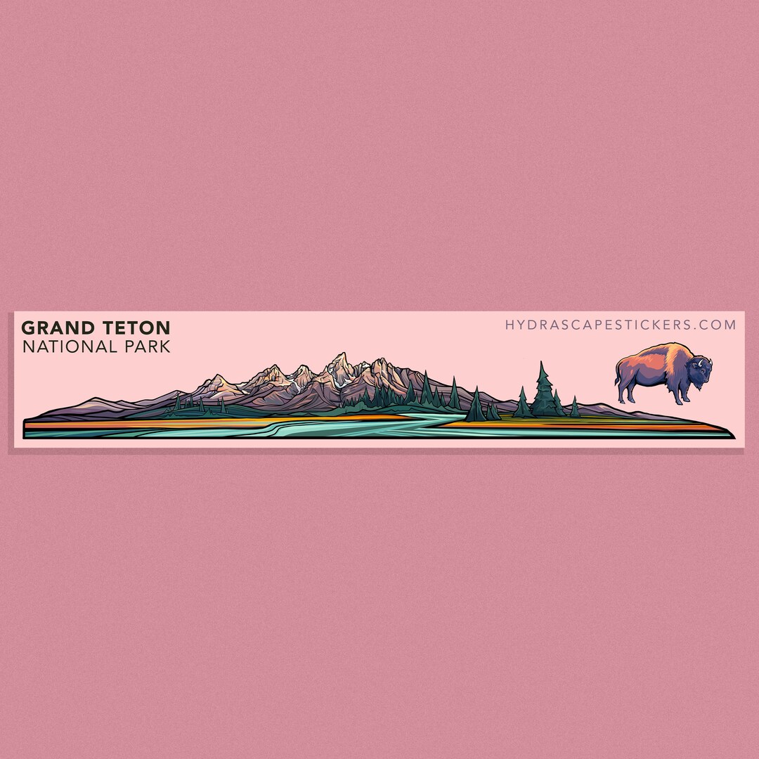 Grand Teton National Park Miniscape Sticker - Etsy
