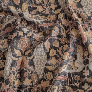 Charcoal Curtains Tonic Living Kalida Bird Curtains Dark Grey Cotton ...