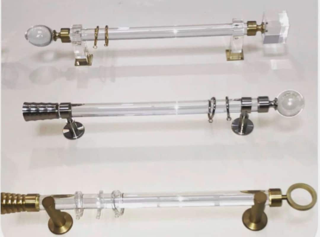 Lucite Curtain Rod CUSTOM CUT Round Acrylic Curtain Rod Clear 1.5 ...