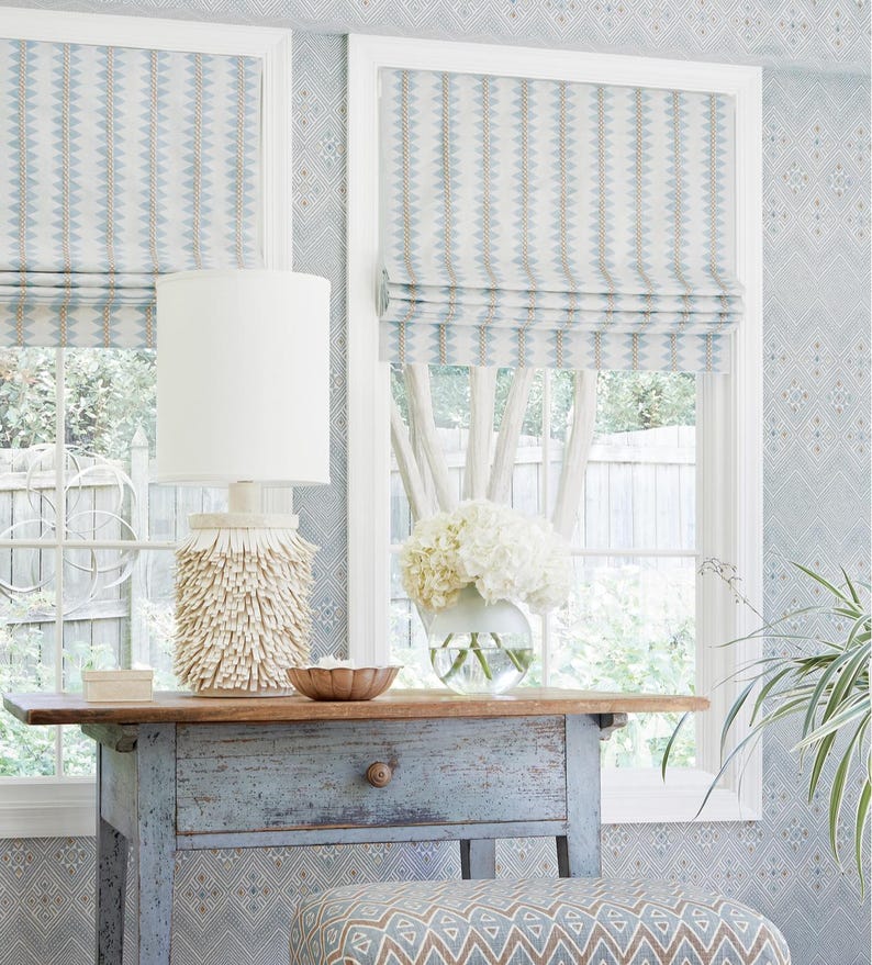 Thibaut RENO STRIPE Roman Shade Custom Sizes All Colors Thibaut Stripe ...